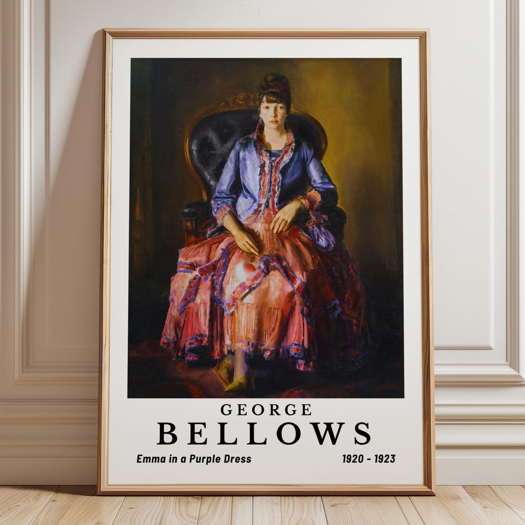 George Bellows Art Print, Emma in a Purple Dress, Digital Download ...