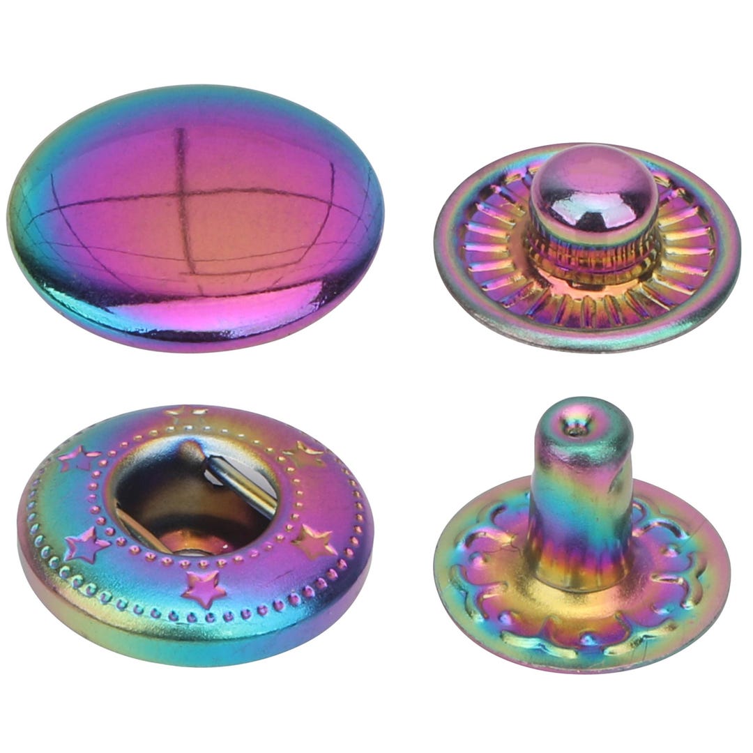 Rainbow S Spring Press Studs Metal Snap Fasteners for Leathercraft ...