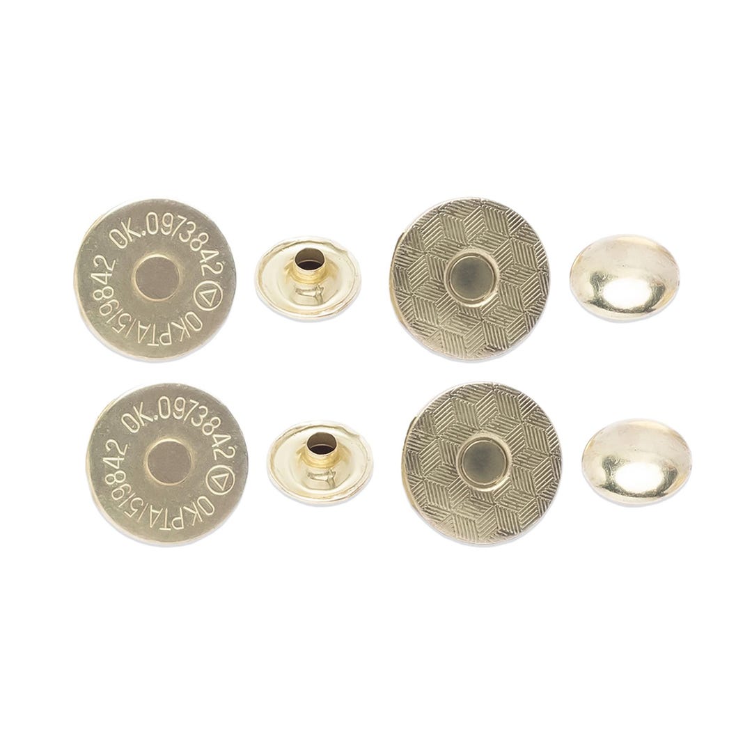 18mm Laser Cut Double Rivet Magnetic Snap Fasteners 4-part Lightweight ...