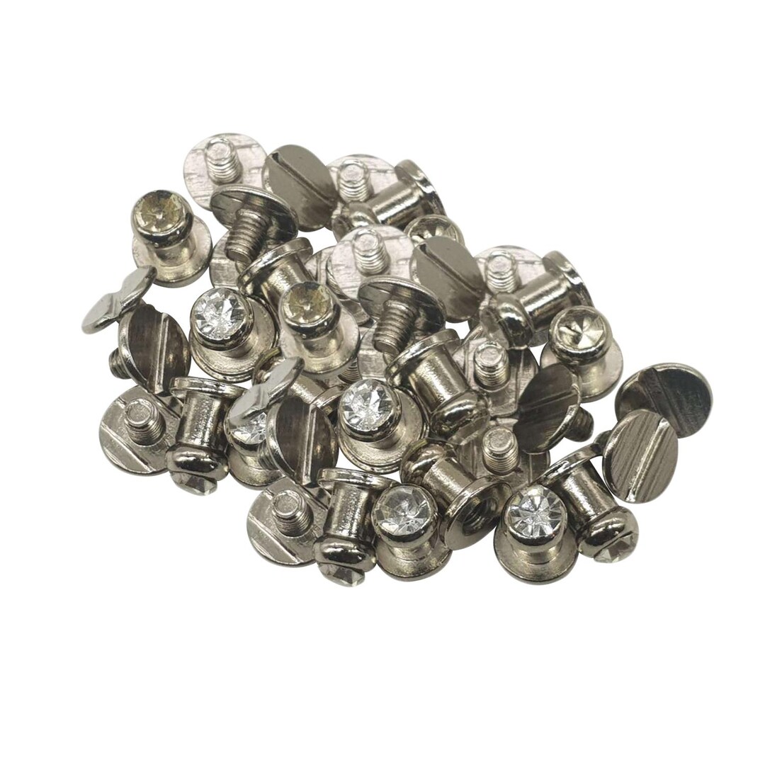 Crystal Diamante Chicago Screw Rivets Round Head Button Studs for ...