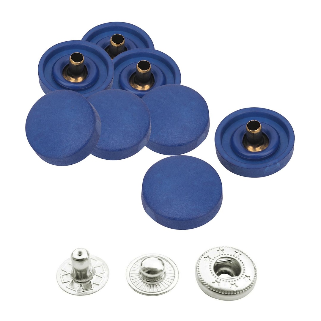 15mm S Spring Press Studs Snap Fasteners Plastic Cap With Silver Metal ...