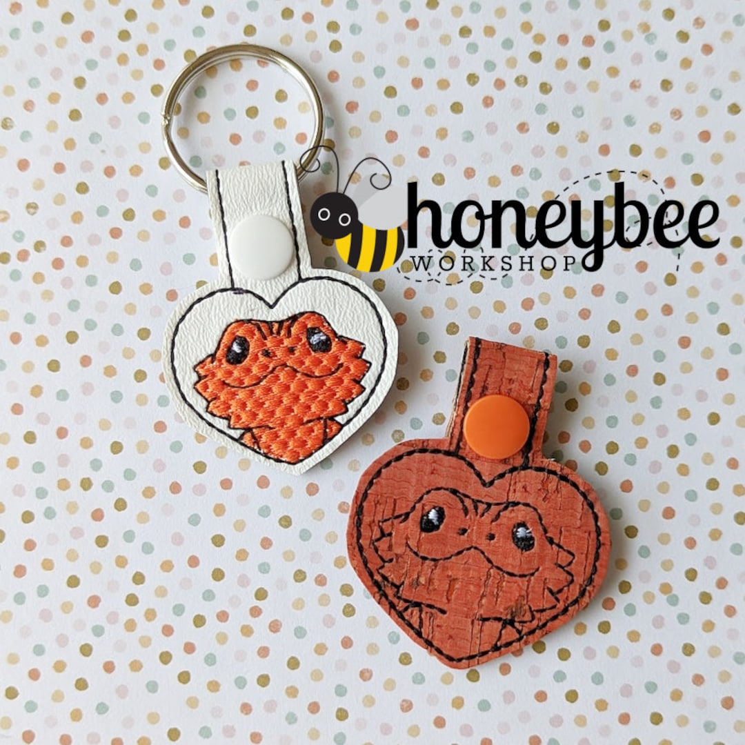 Bearded Dragon Key Fob / Keychain Heart - Etsy