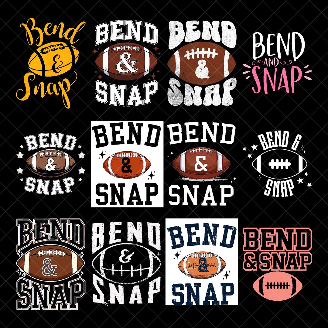 Funny Game Day Touchdown Season PNG Bundle, Cute Bend and Snap Football ...
