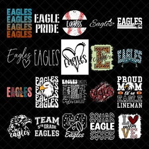 Eagles PNG Bundle, Eagle Pride Football Mascot Clipart, School Spirit ...