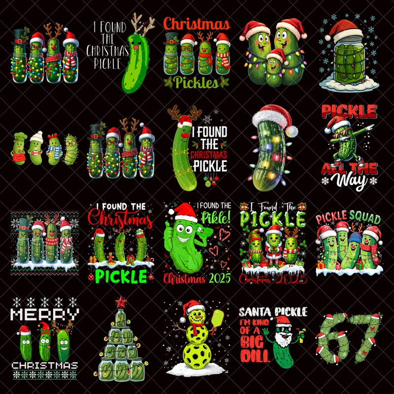 Pickle With Santa Hat Png - Etsy