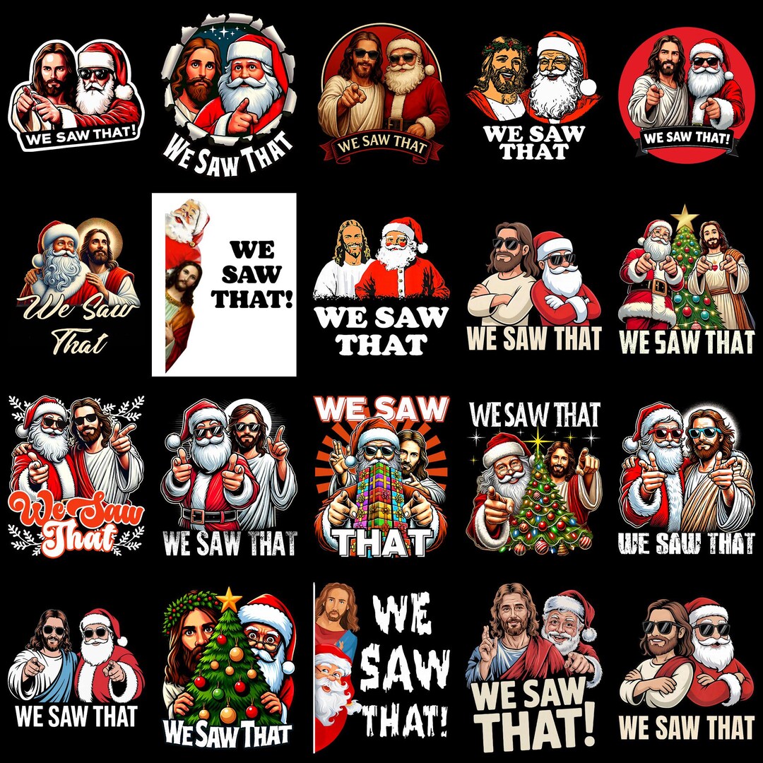 Funny We Saw That Jesus Santa Christmas PNG, Retro Jesus is Watching ...