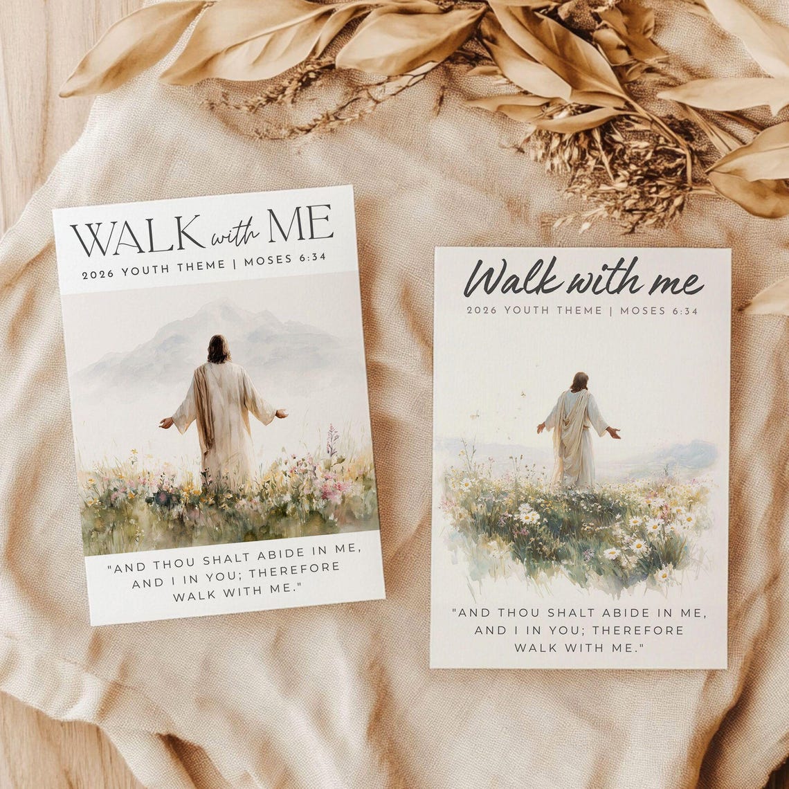 LDS 2026 Youth Theme Walk With Me Cards Printable Moses 6:34 Christian ...