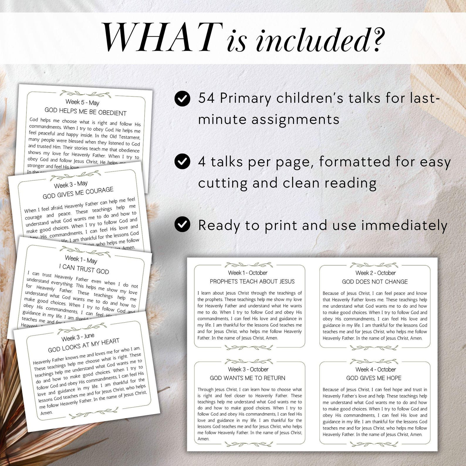 LDS Primary Talks for Children 2026 Old Testament LDS Primary Children ...