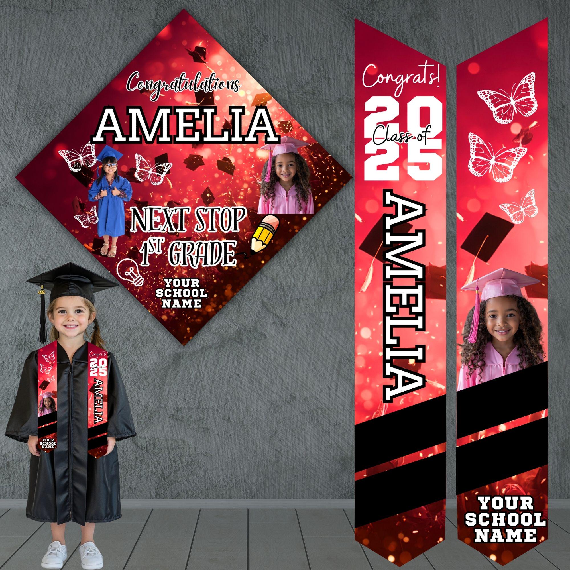 Kids Graduation Stole & Cap Template Kids Graduation Stole Children ...