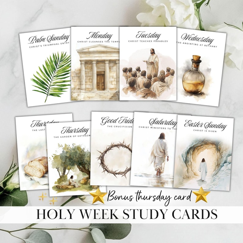 Holy Week Cards LDS Holy Week Easter Study Easter Week Printouts Easter ...
