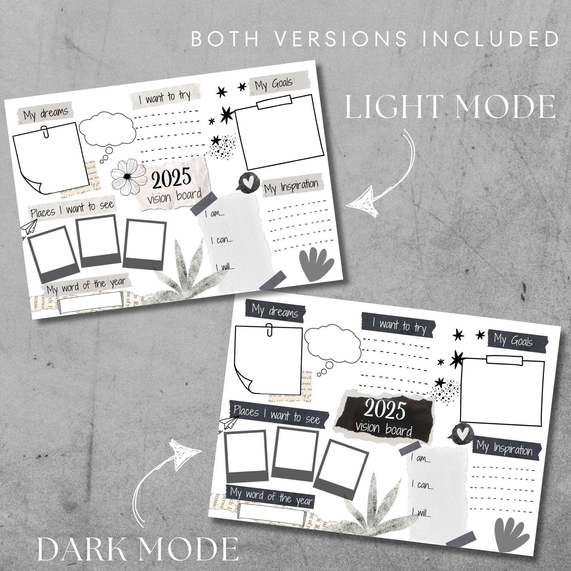 Vision Board Template for Students Printable Vision Board Kids Collage ...