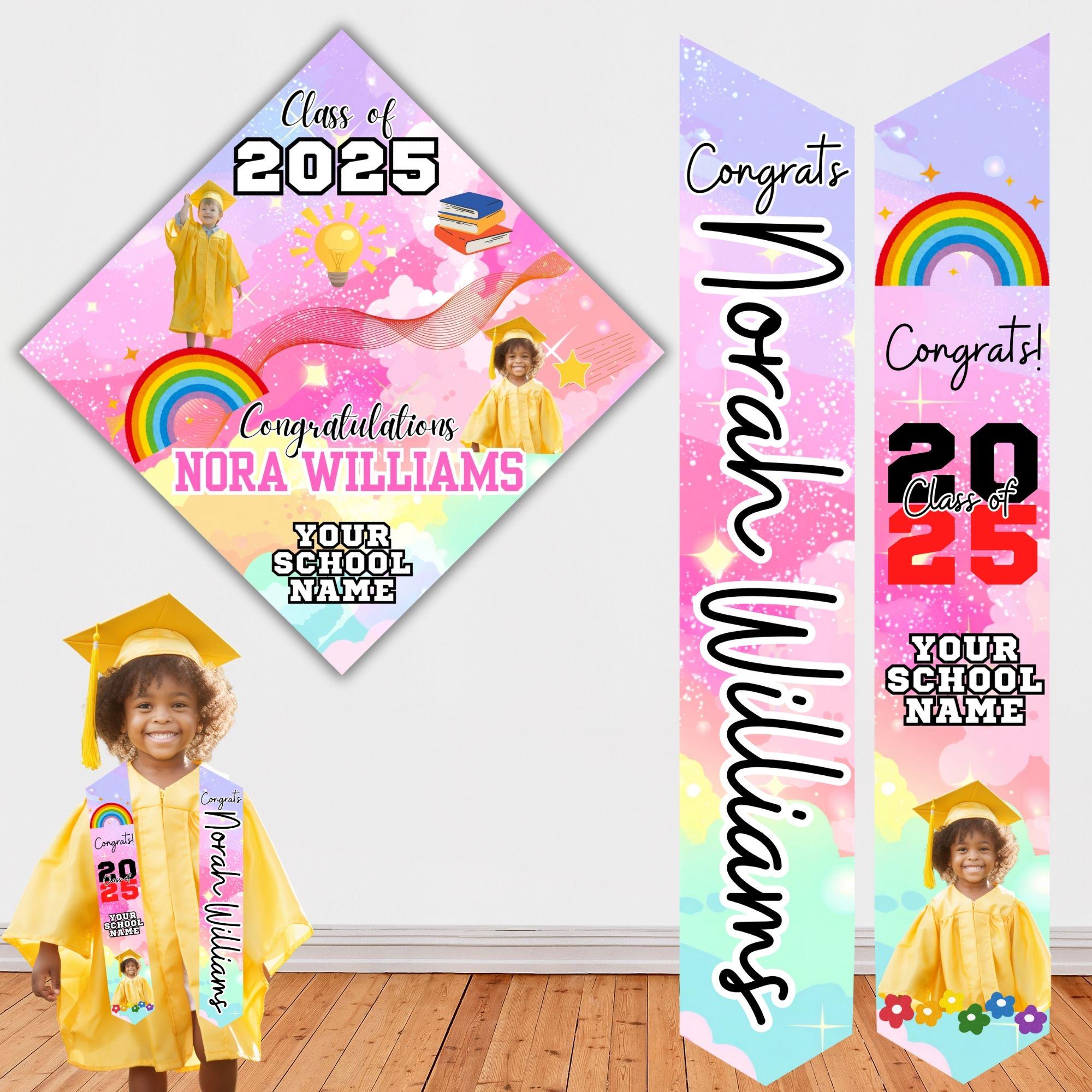 Kids Graduation Stole & Cap Template Kids Graduation Stole Children ...