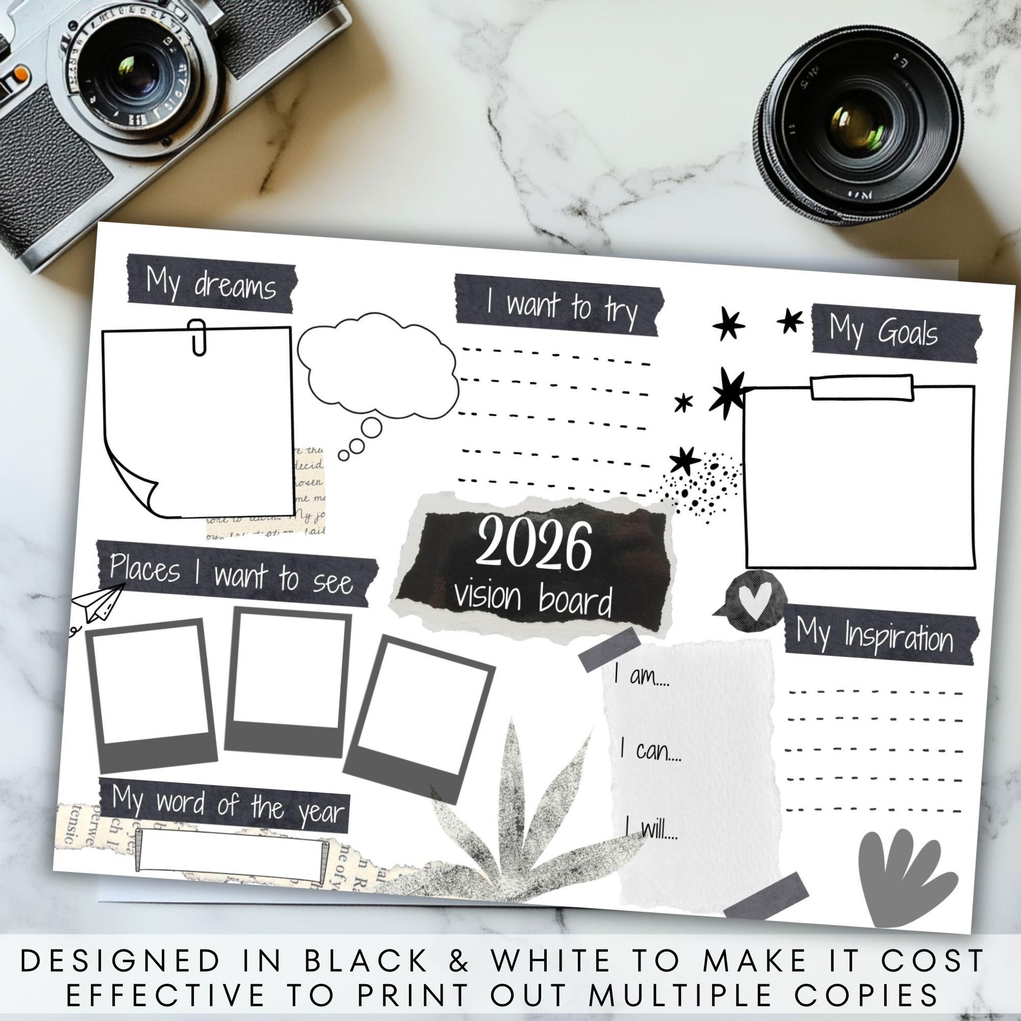 Vision Board Template for Students 2026 Printable Vision Board Kids ...