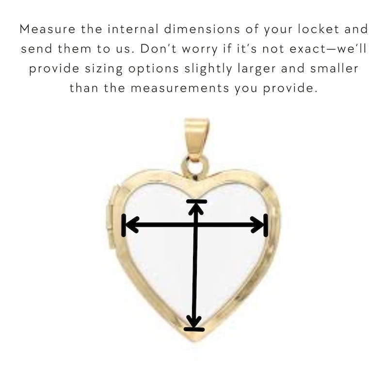 Locket Size Photos Locket Photo Prints Custom Heart Shaped Locket Photo ...