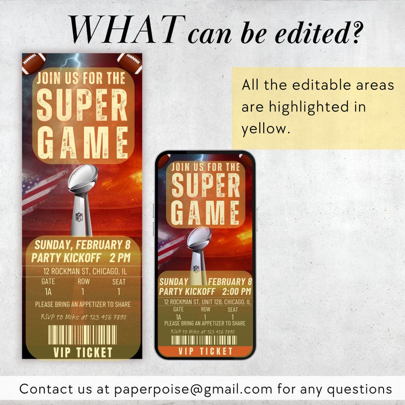 2026 Game Day Football Party Invite Big Game Party Invitation San ...