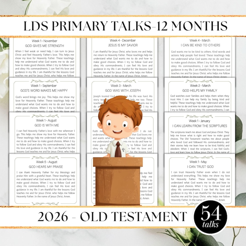 LDS Primary Talks for Children 2026 Old Testament LDS Primary Children ...