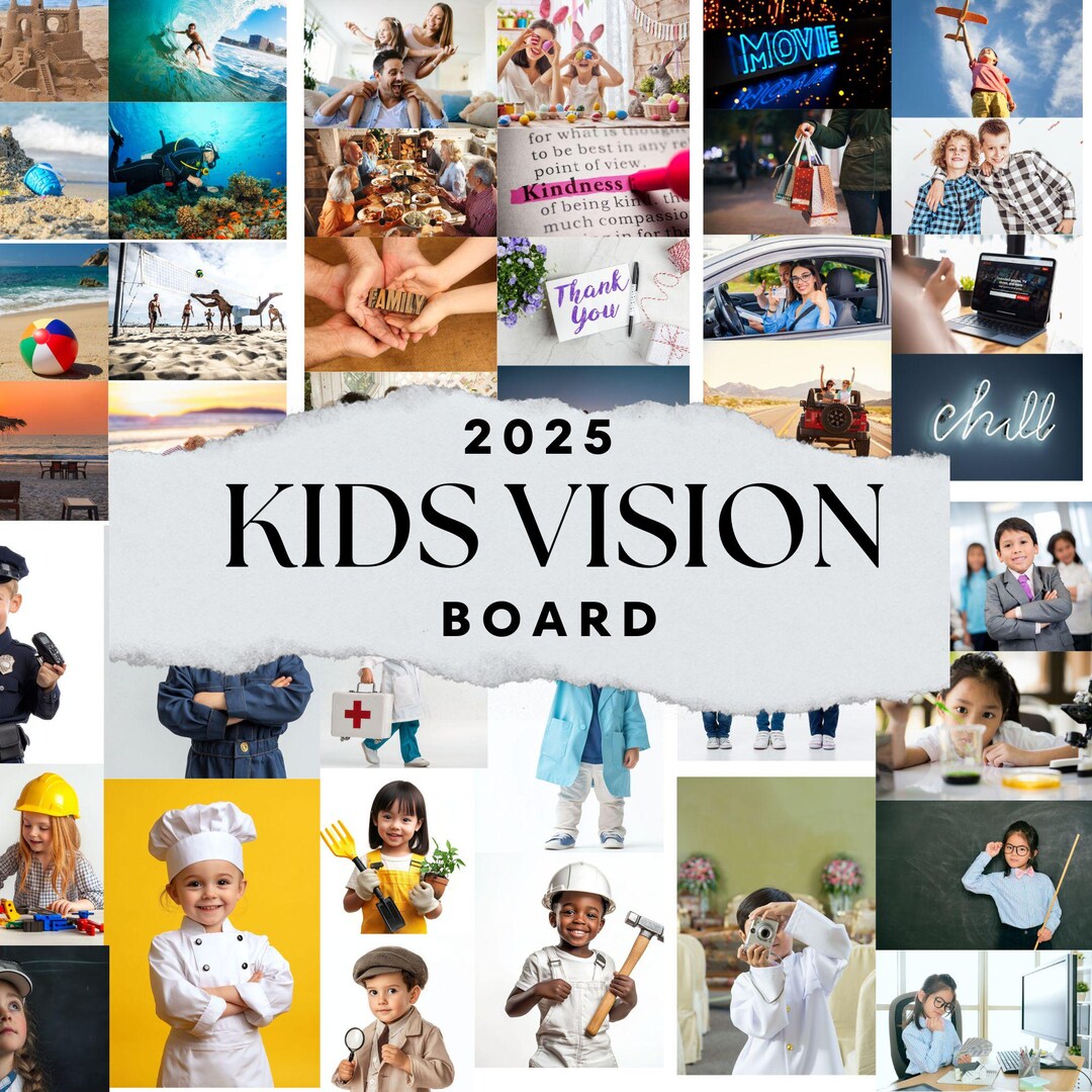 Kids Vision Board Printable Teens Vision Board Boys Girls Vision Board ...