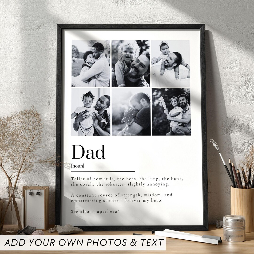 Dad Definition Poster Dad Gift Dad Definition Template Dad Photo ...