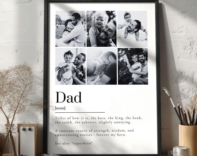 Dad Definition Template. Customizable & Printable Photo Collage Father ...