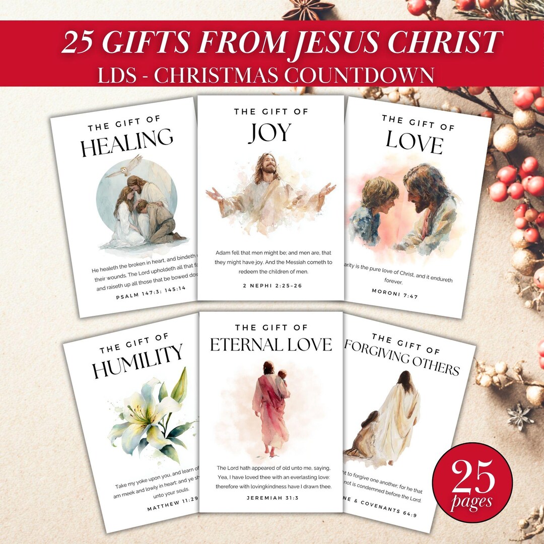 25 Gifts From Jesus Christ LDS Christmas Gift LDS Advent Cards ...