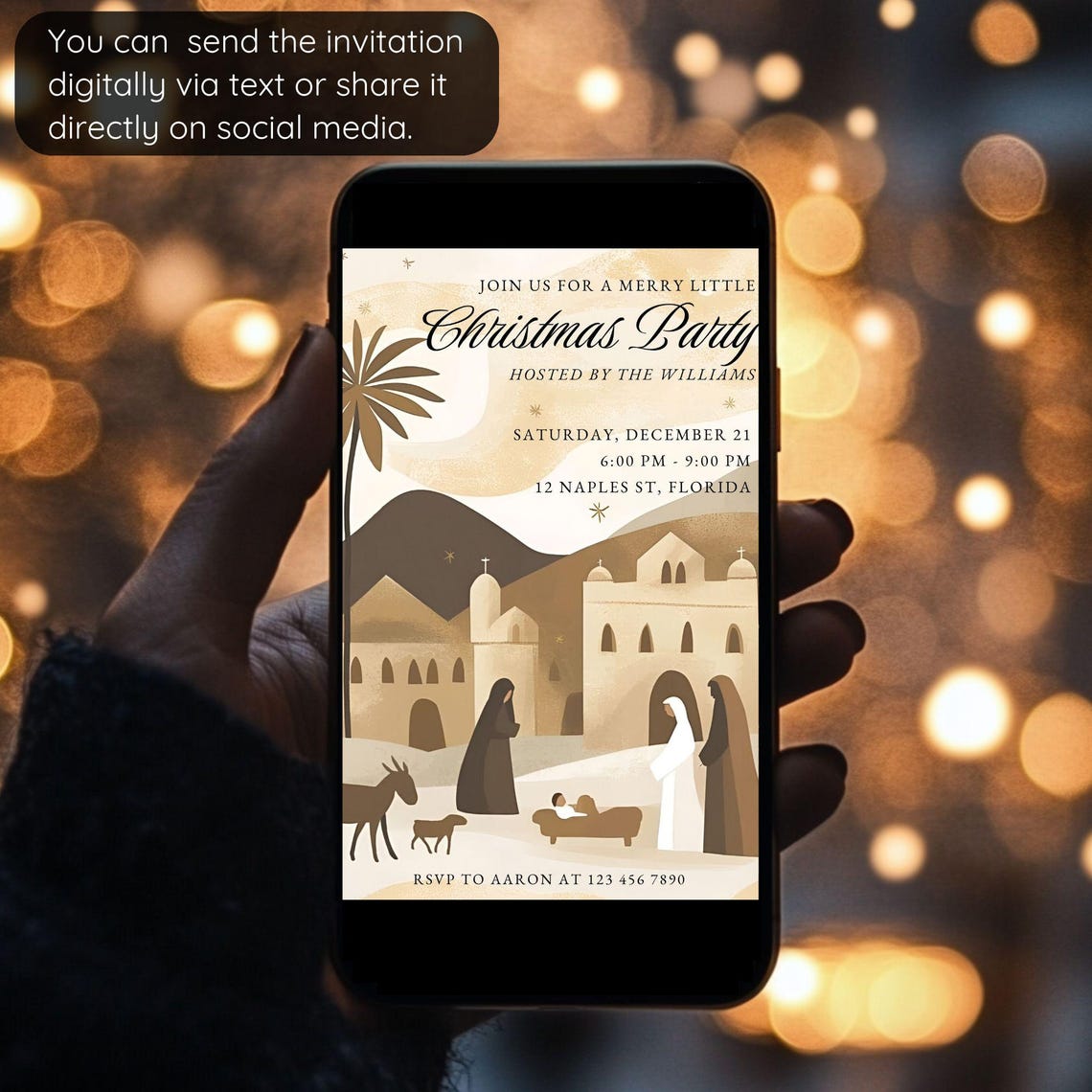 Nativity Christmas Invitation Template Religious Church Invite ...