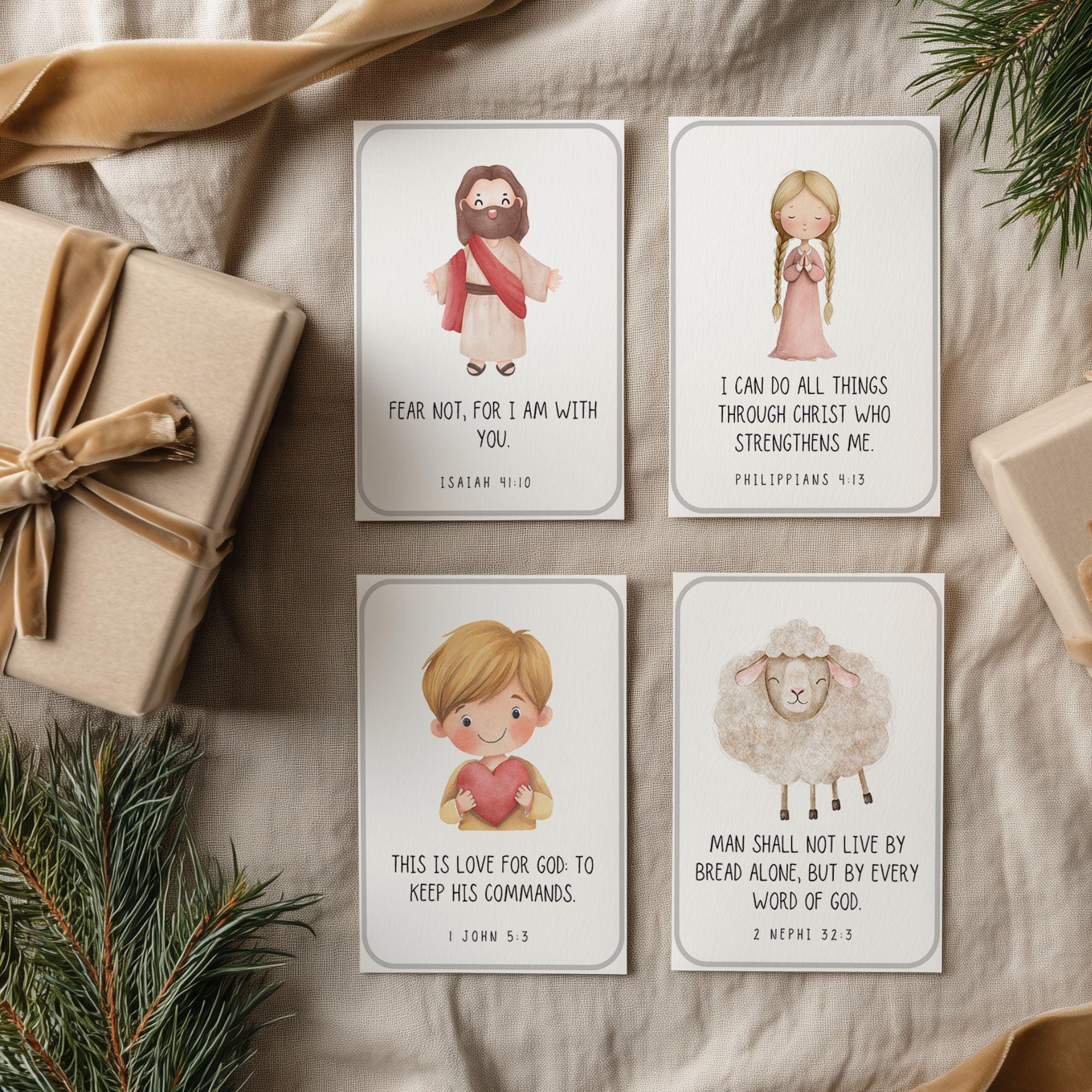 Bible Verse Cards for Kids Christian LDS Cards for Kids 60 Scripture ...