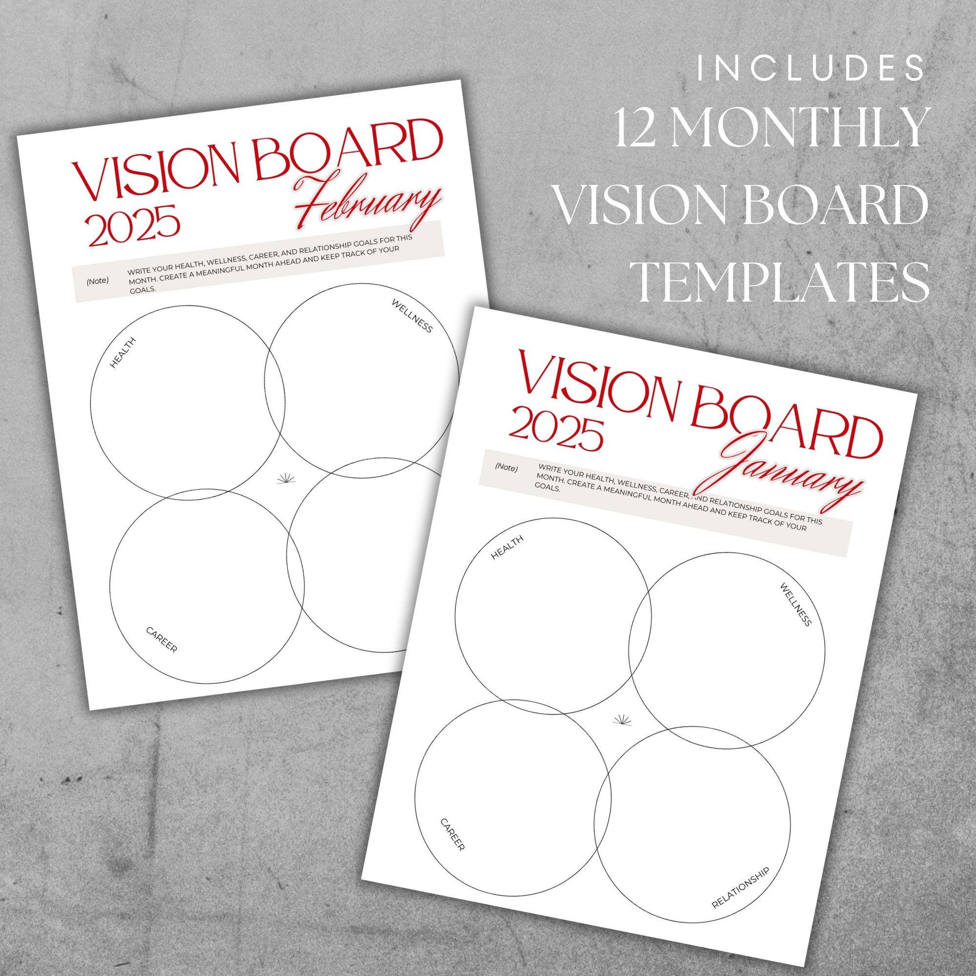 Vision Board Kit Printable Vision Board 2025 Manifestation Vision Board ...