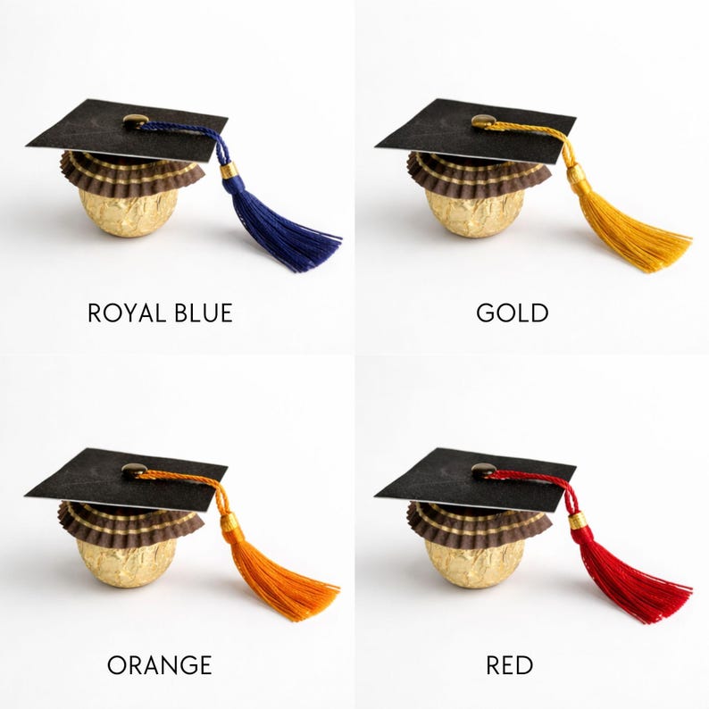Adornos para birrete de chocolate de graduación, dulces envueltos en ...