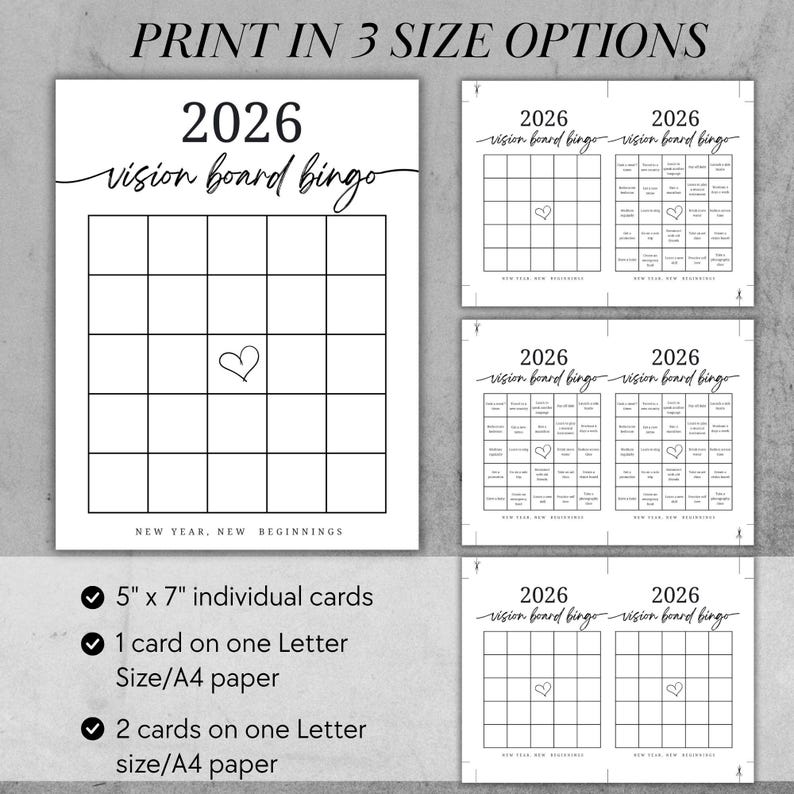 2026 Bingo Template 2026 Bingo Card 2026 Vision Board Bingo Vision ...