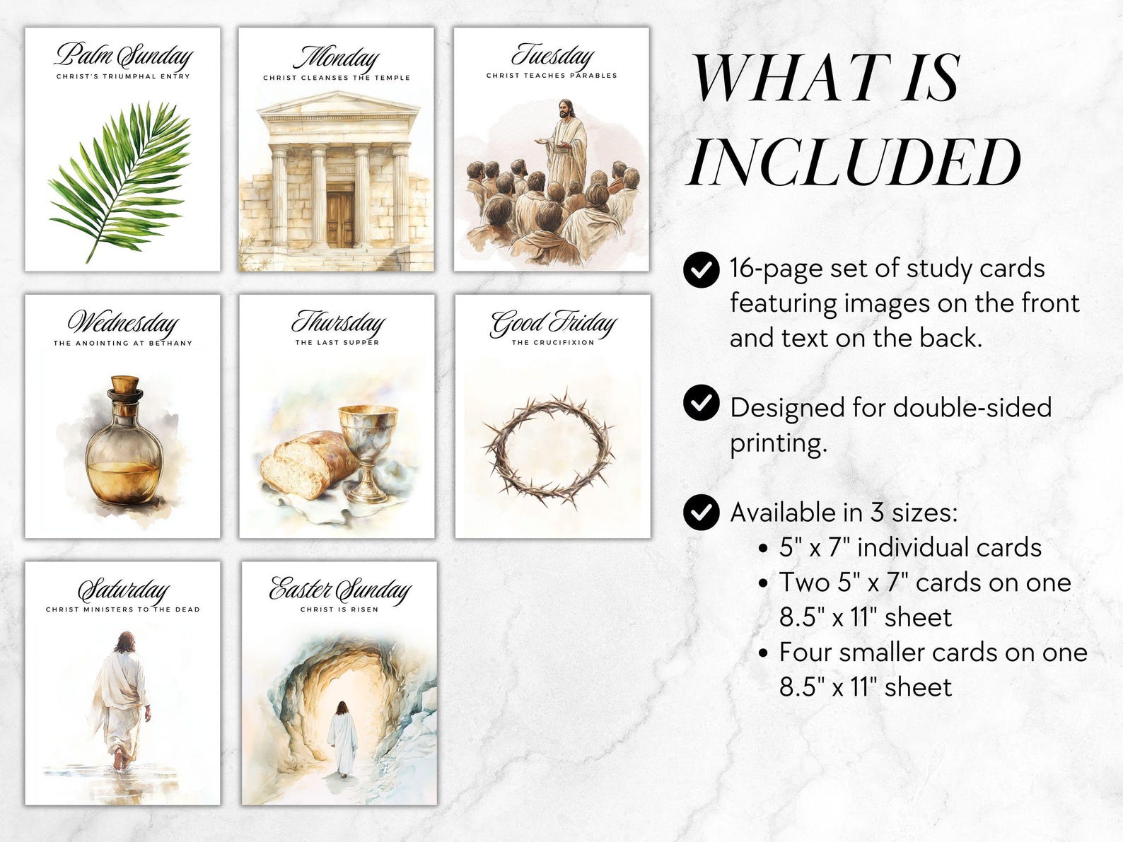 Holy Week Easter Study Cards LDS Easter Study Easter Week Printouts ...