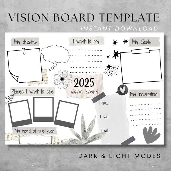 Teen Vision Board Template - Etsy