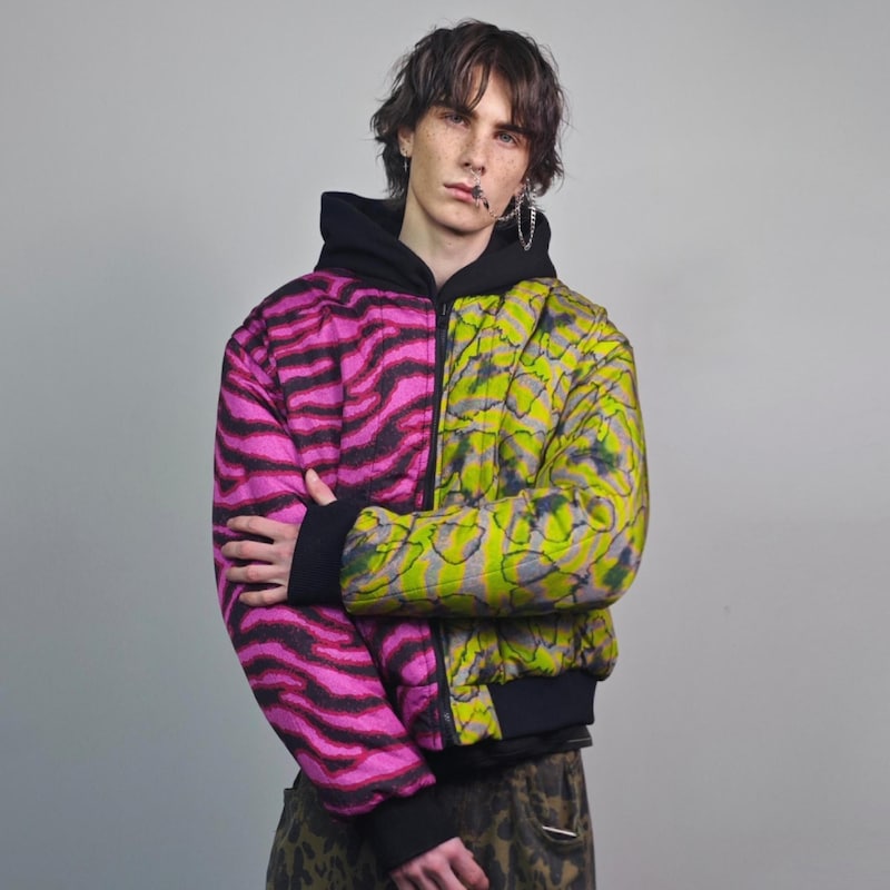 Psychedelic Puffer Coat - Etsy UK