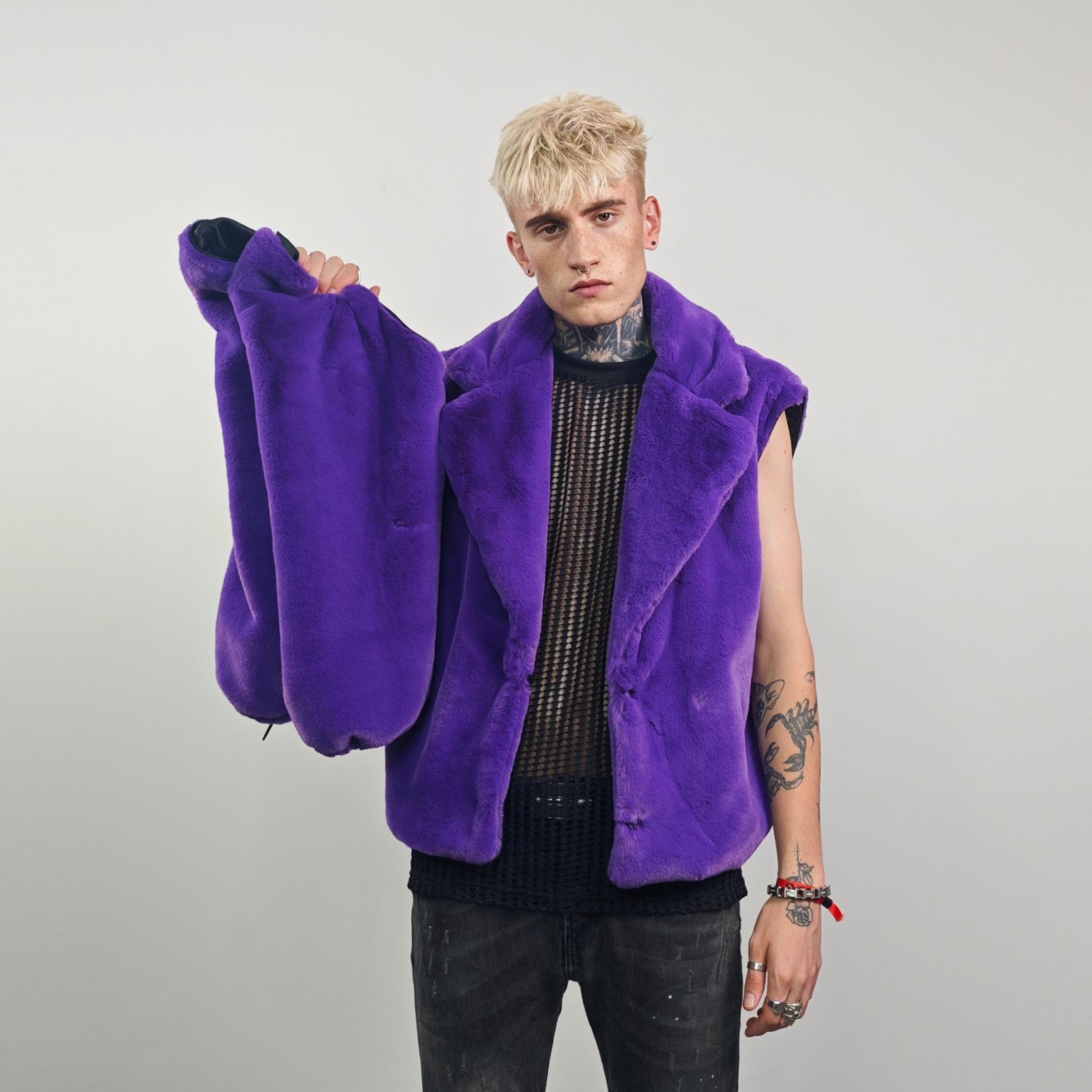 Faux Fur Joggers Purple Soft Fleece Trousers Luxury Soft Pants Handmade ...