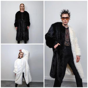 Black Faux Fur Trousers Edgy Fluffy Joggers Gothic Pants Fuzzy High ...