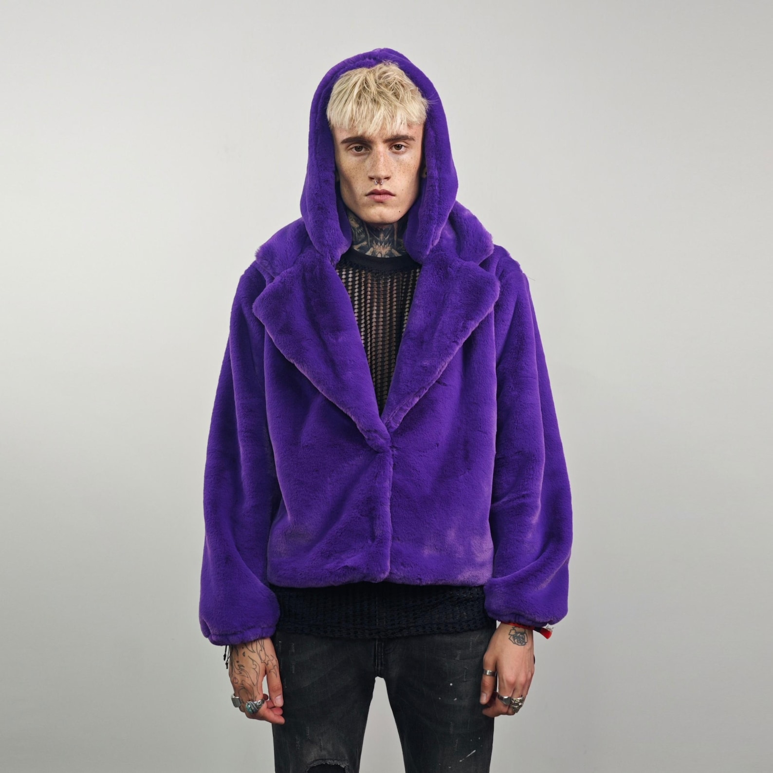 Faux Fur Joggers Purple Soft Fleece Trousers Luxury Soft Pants Handmade ...