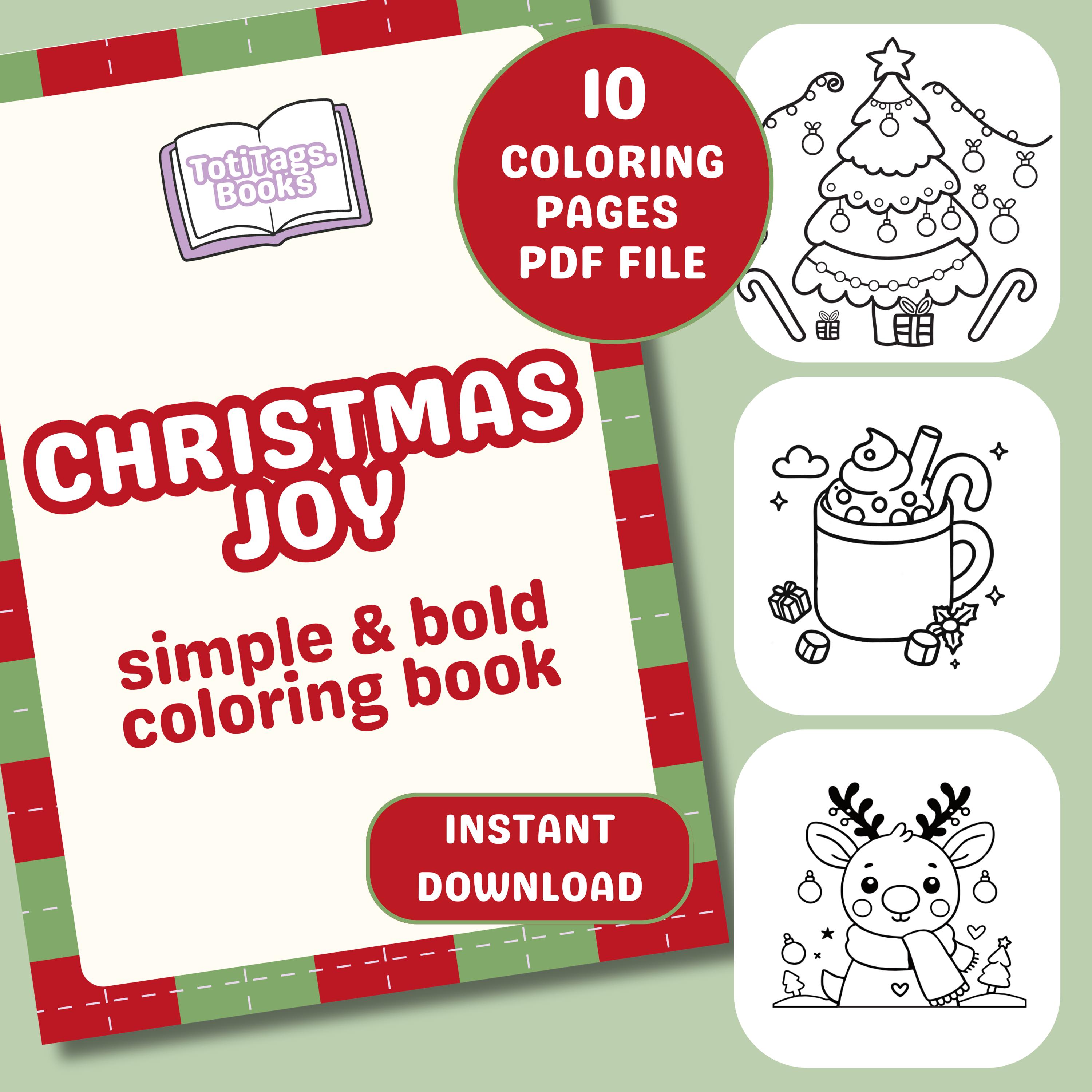 Christmas Joy Coloring Pages, 10 Magical and Festive Holiday Designs ...