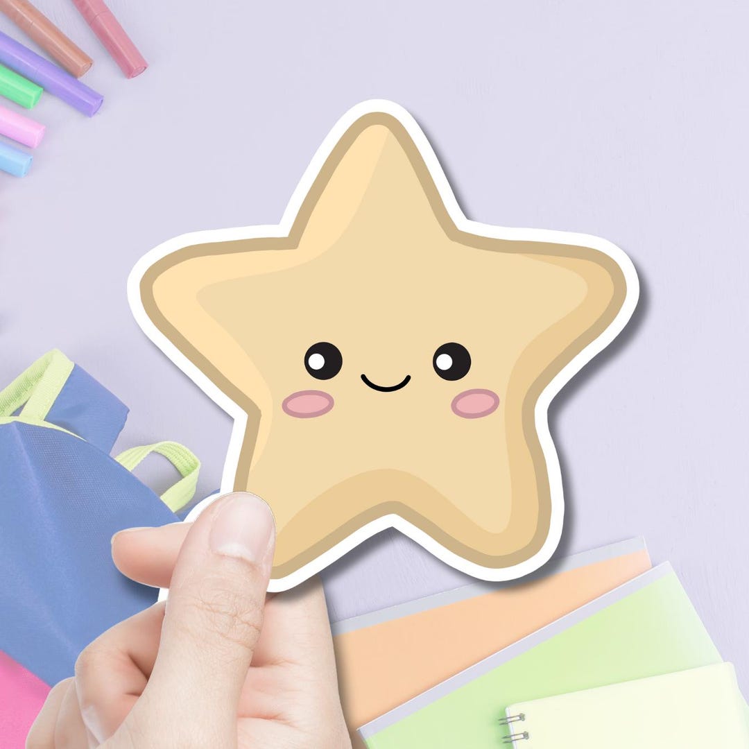 Happy Star Sticker - Cute Celestial Decal for Kids and Star Lovers ...