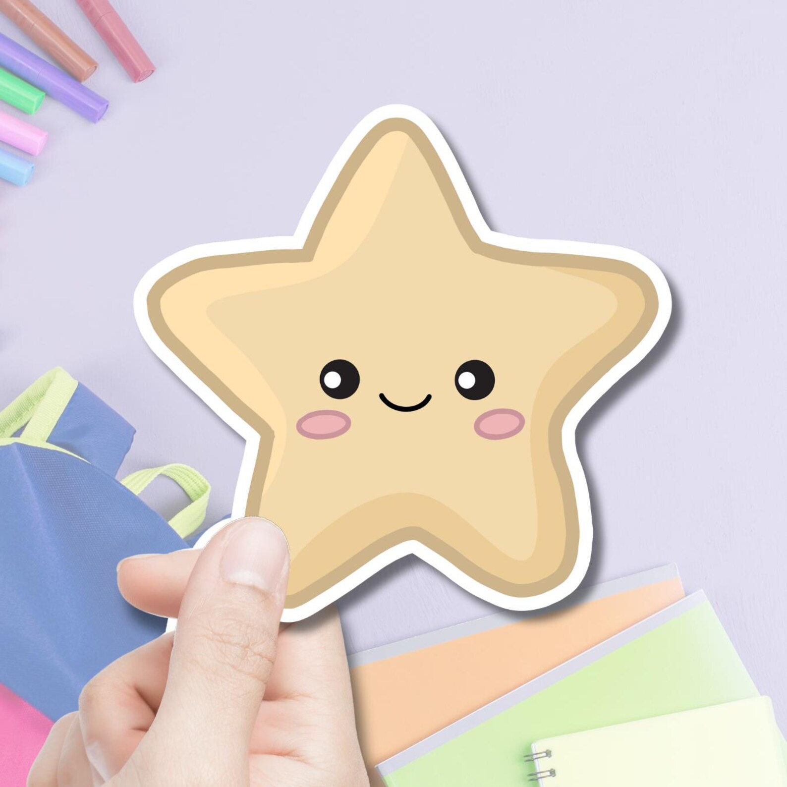 Happy Star Sticker - Cute Celestial Decal for Kids and Star Lovers ...