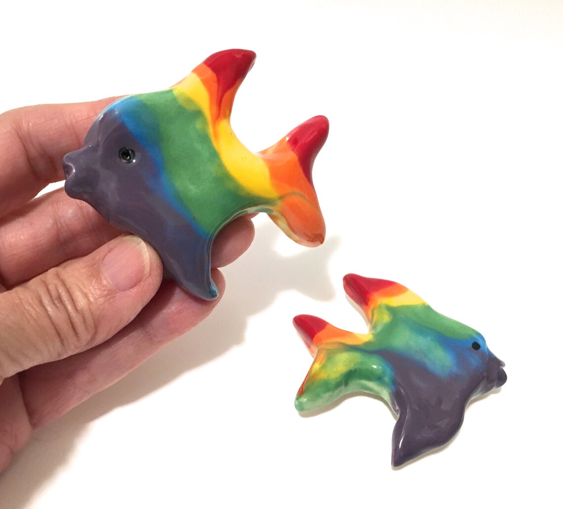 Kissing Fish Gay Pride Gift Rainbow Fish Fridge Magnets - Etsy