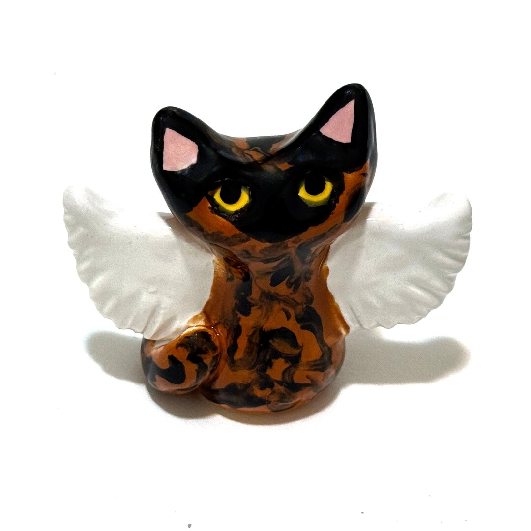 Tortoiseshell Cat Angel, Pet Loss Gift, Cat Memorial Figurine, Handmade ...