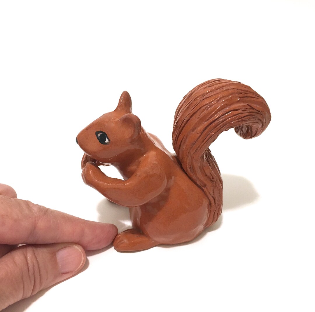 Squirrel Figurine, Animal Cake Topper, Woodland Creature, Handmade ...