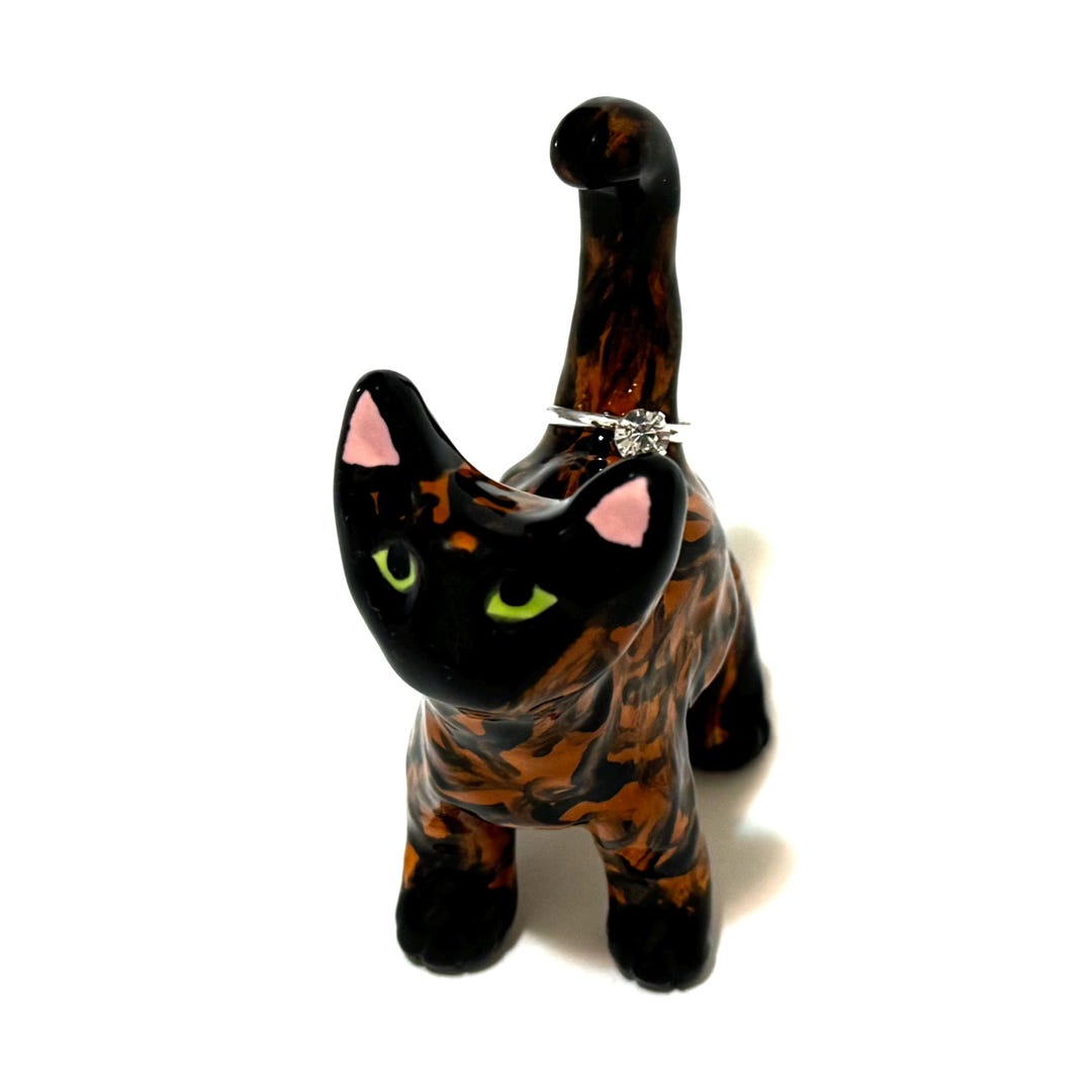 Tortoiseshell Cat Gift, Tortie Ring Holder, Handmade Ceramics - Etsy