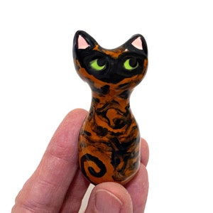 Tortie Gift, Cat Cake Topper, Tortoiseshell Cat Figurine, Handmade ...
