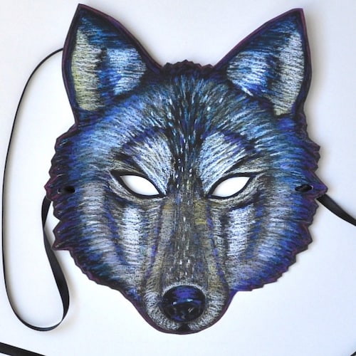 Gray Wolf Printable Halloween Mask Grey Wolfdog Big Bad Wolf - Etsy