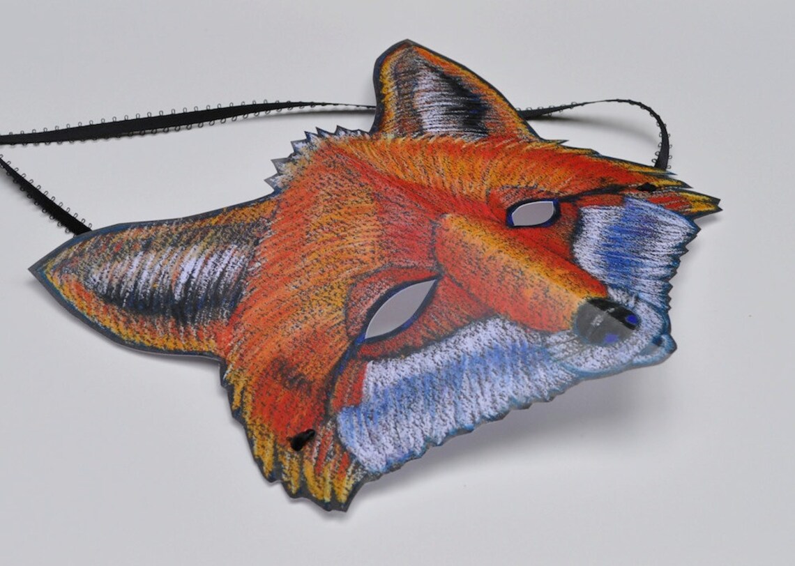 Adult Fox Mask / Paper Fox Mask / Halloween Mask / Woodland - Etsy