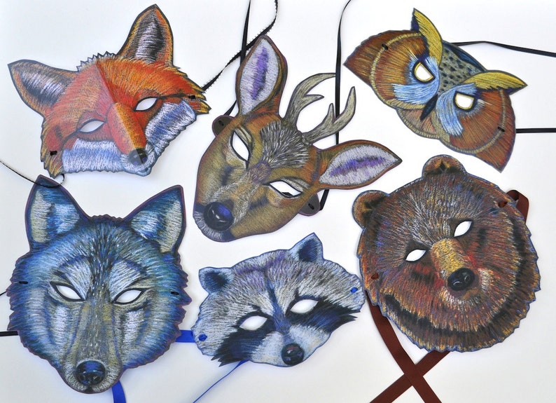 Woodland Mask Set Animal Masquerade Masks Mask Party Favors - Etsy