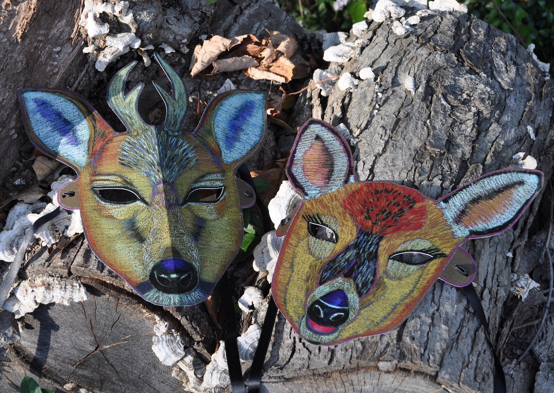 Bambi and Buck Deer Masks / Mr. and Mrs. Deer Mask / Couples - Etsy.de