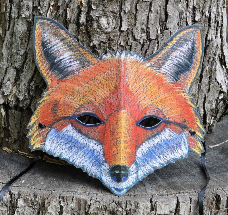 Adult Fox Mask / Paper Fox Mask / Halloween Mask / Woodland - Etsy