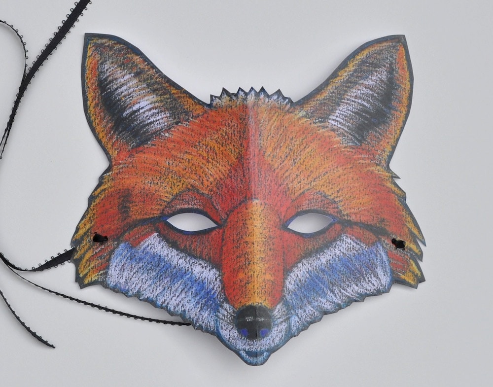 Adult Fox Mask / Paper Fox Mask / Halloween Mask / Woodland - Etsy