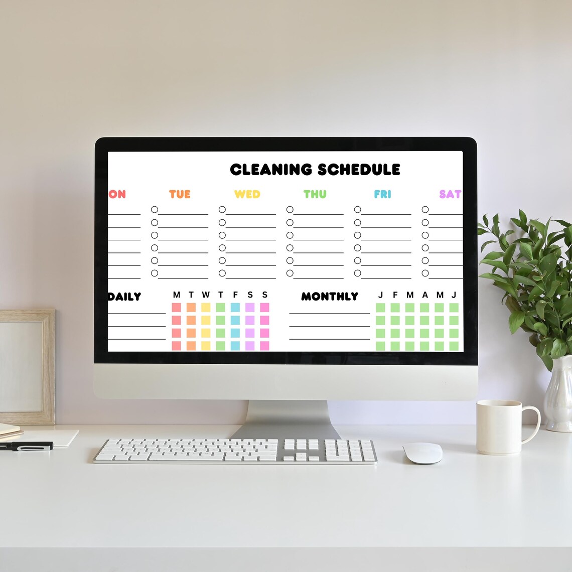 Editable Cleaning Schedule - Etsy